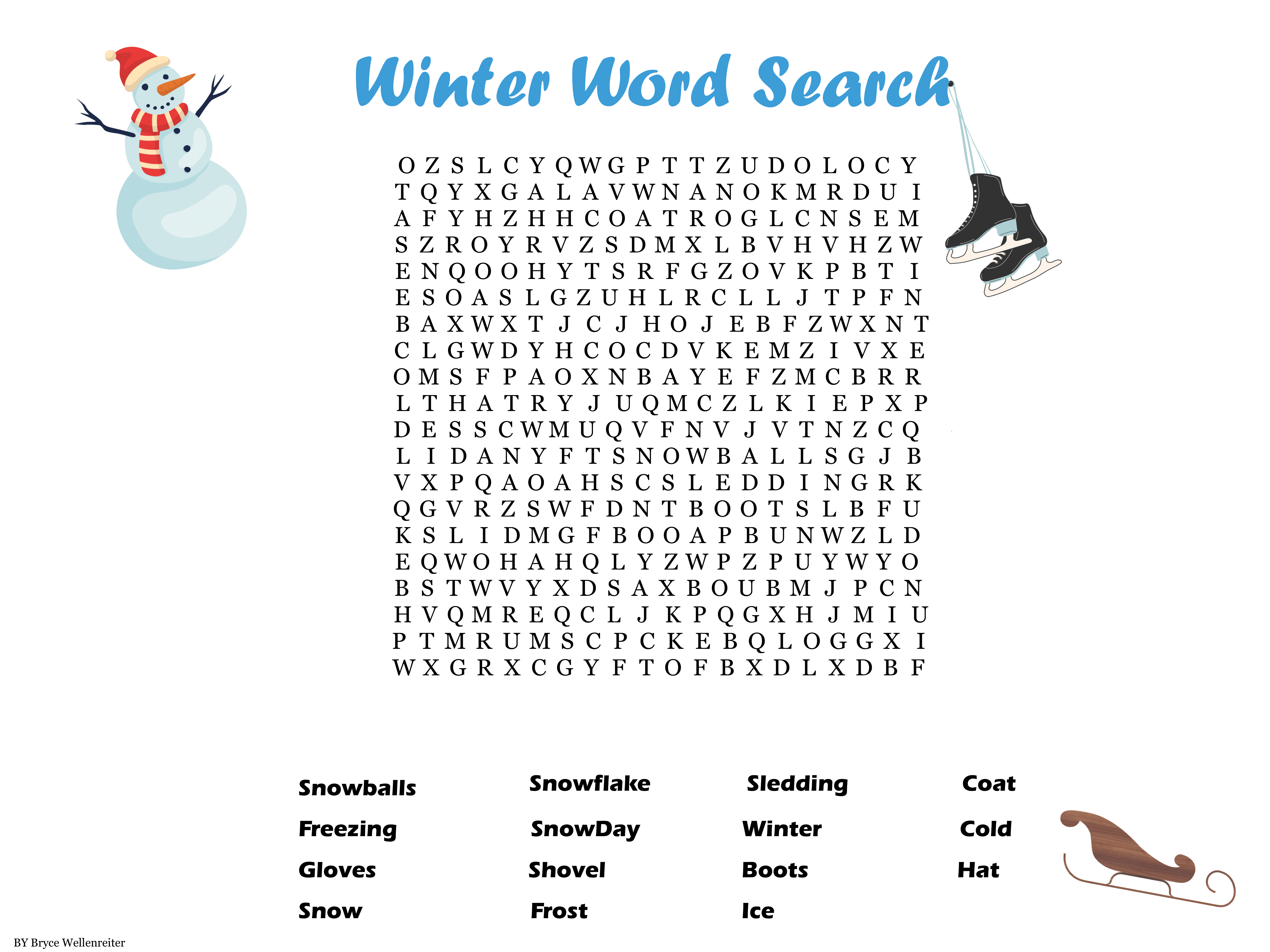 Winter Word Search Puzzle – The Bridge