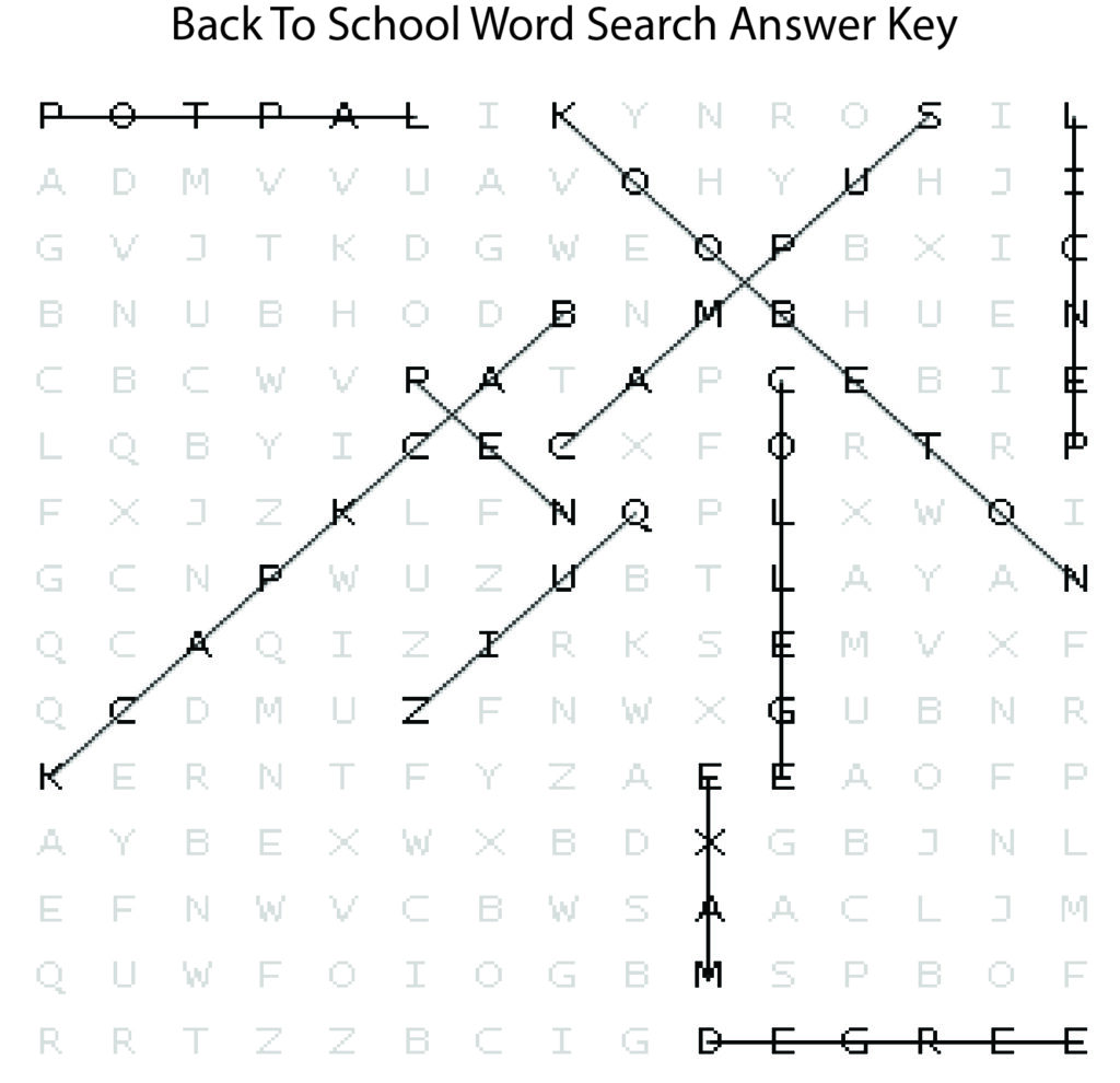 Back To School Word Search Answer Key The Bridge Back To School Word Search Answer Key The Bridge